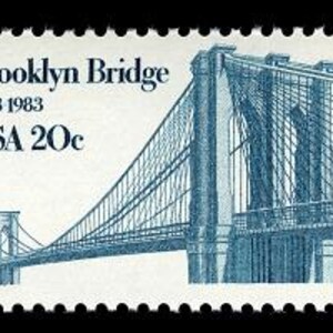 8x BROOKLYN BRIDGE New York City Manhattan 1983 20c Blue Unused Postage ...