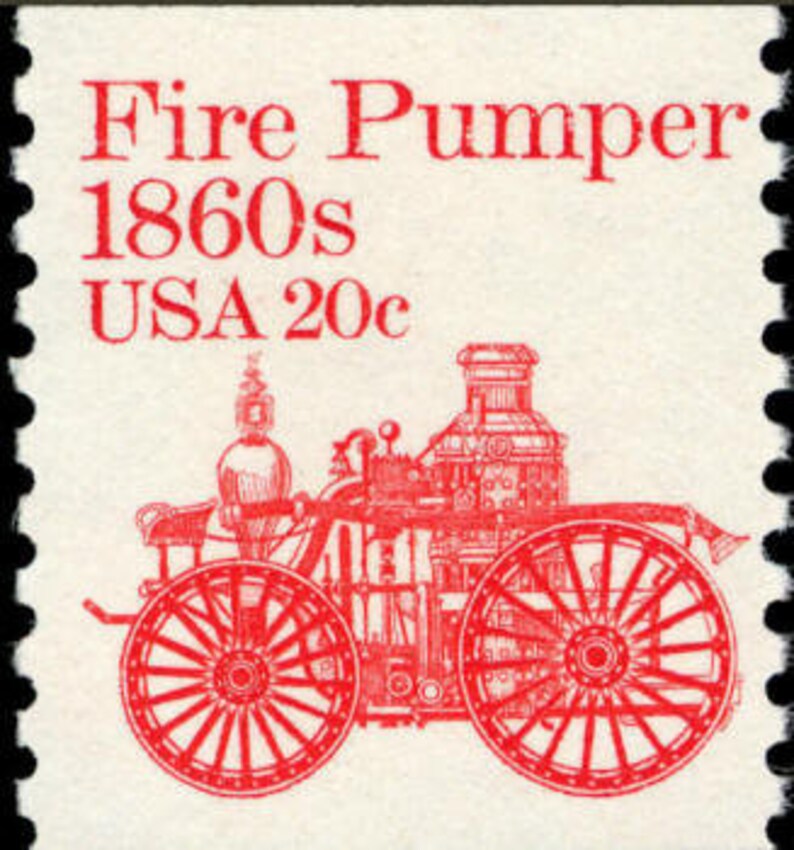 10x FIRE PUMPER FIREFIGHTING 20c Red 1981 Unused Vintage Postage Stamp ...