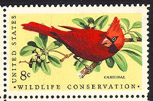 12x CARDINAL BIRDS Wildlife Conservation 1972 8c Unused Vintage Postage ...