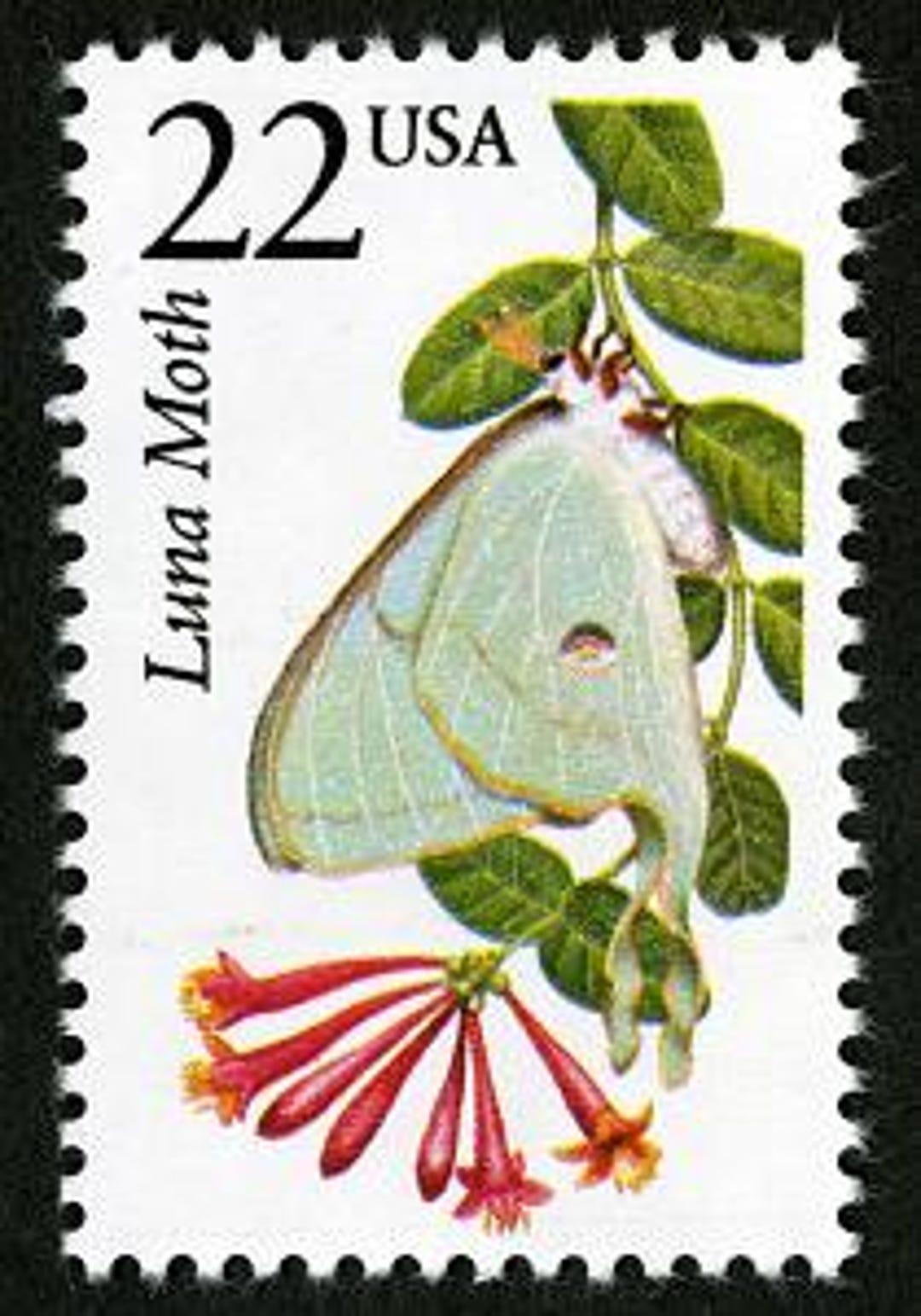 5x LUNA MOTH American Wildlife 1987 22c Unused Postage Stamp. Free ...