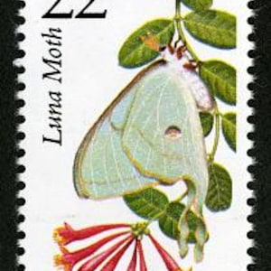 5x LUNA MOTH American Wildlife 1987 22c Unused Postage Stamp. Free ...