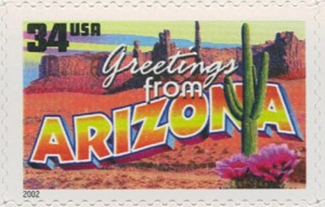 5x ARIZONA Greetings Phoenix Scottsdale Tucson 2002 34c Unused Vintage ...