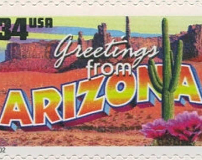 5x ARIZONA 2002 34c Unused Vintage Postage Stamp. Greetings From ...