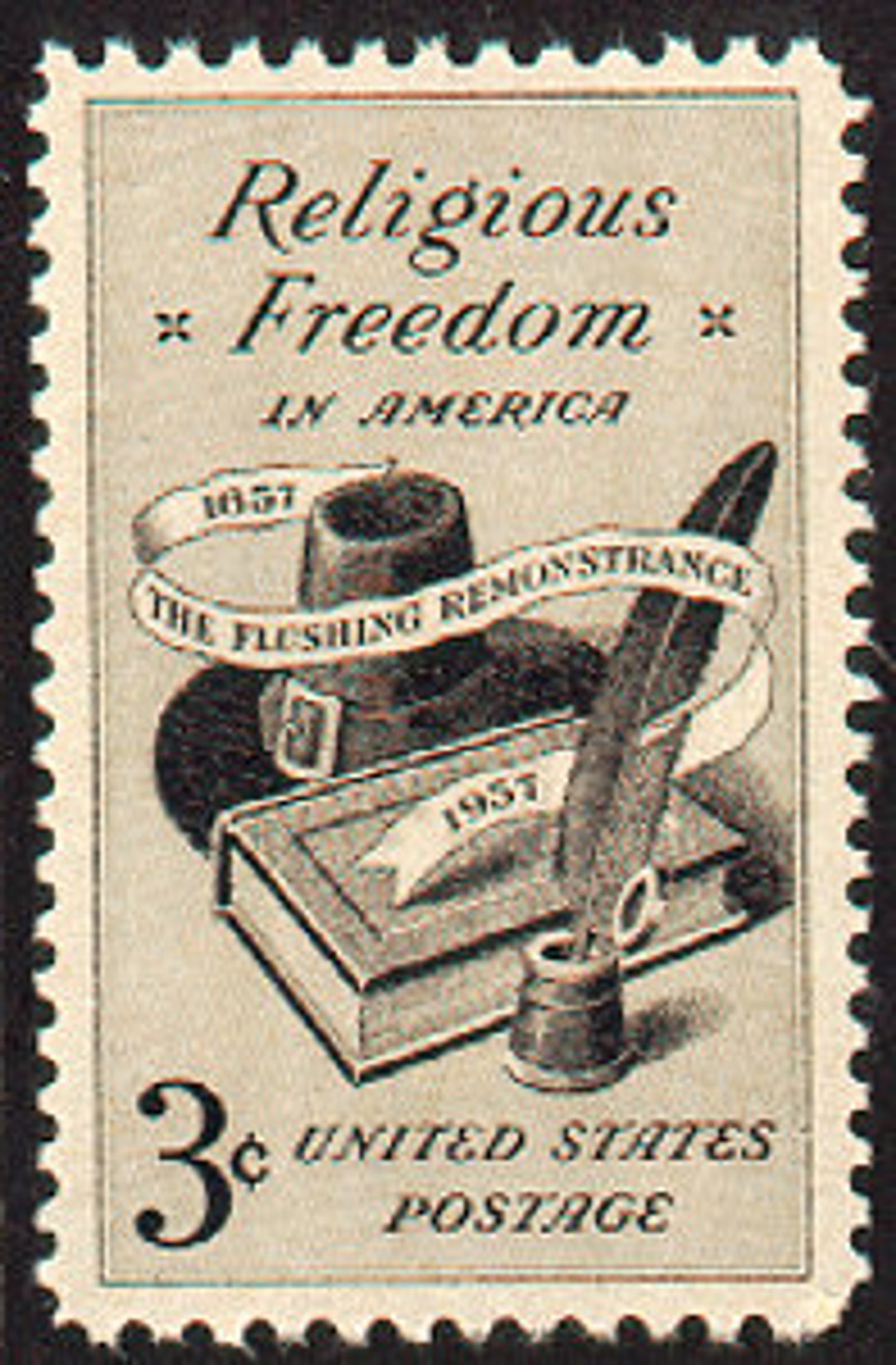 20x RELIGIOUS FREEDOM 1957 3c Gray Unused Vintage Postage Stamp Free ...