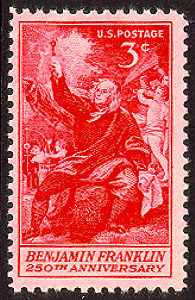 20x BENJAMIN FRANKLIN Painting 1956 3c Red Unused Postage Stamp Free ...