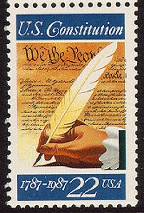 10x US CONSTITUTION Bicentenial 1987 22c Unused Vintage Postage Stamps ...