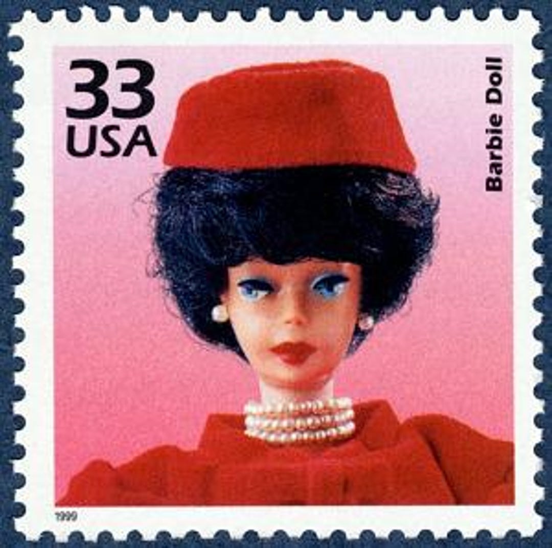 3x BARBIE DOLL Mattel PINK 33c Unused Postage Stamps Free Shipping #1 ...