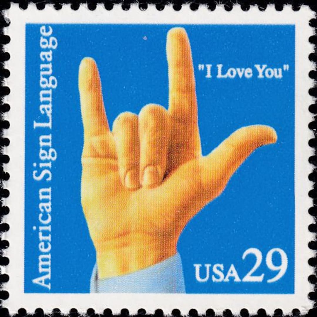 6x SIGN LANGUAGE ASL I Love You Deafness Helen Keller 1993 29c Blue ...