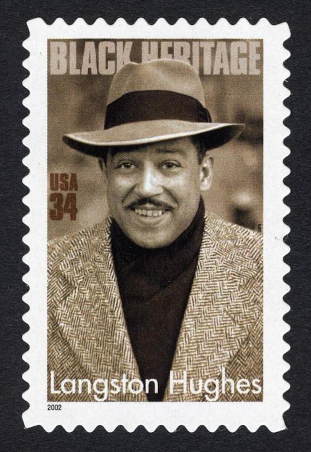 6x LANGSTON HUGHES Poet Author Literature Black Heritage 2002 34c ...