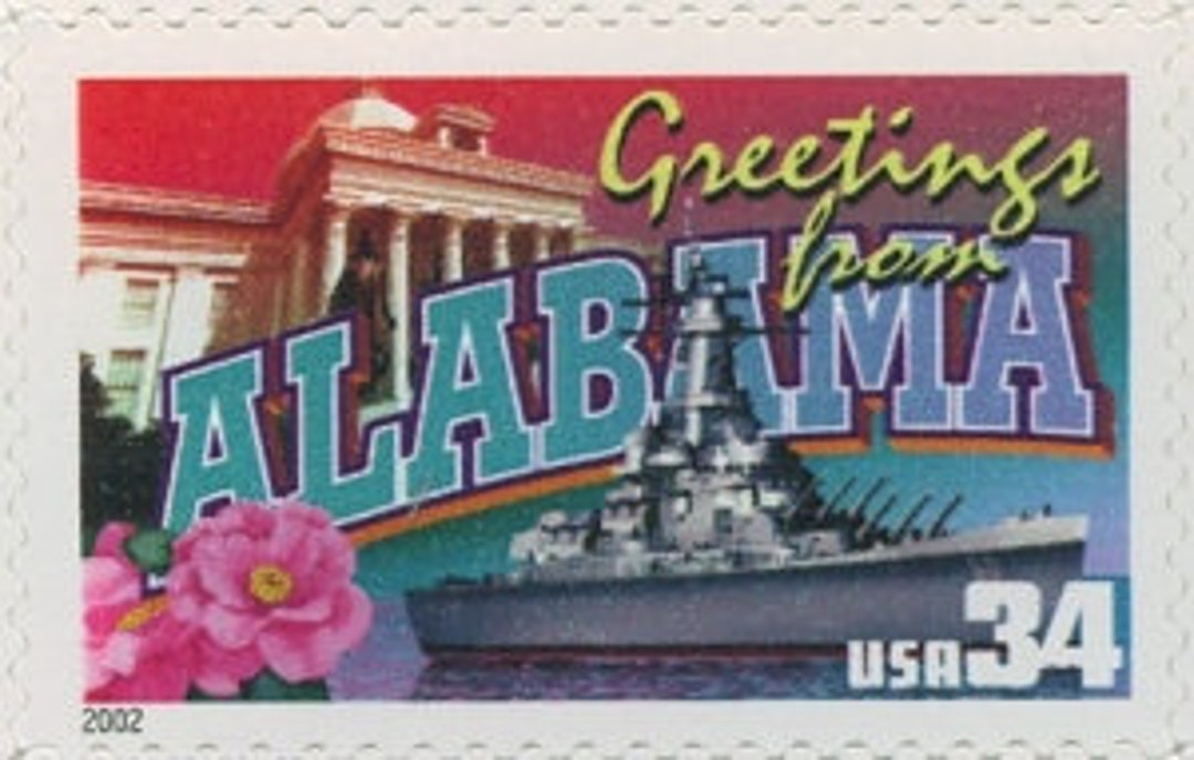 5x ALABAMA 2002 34c Unused Vintage Postage Stamp. Greetings From ...
