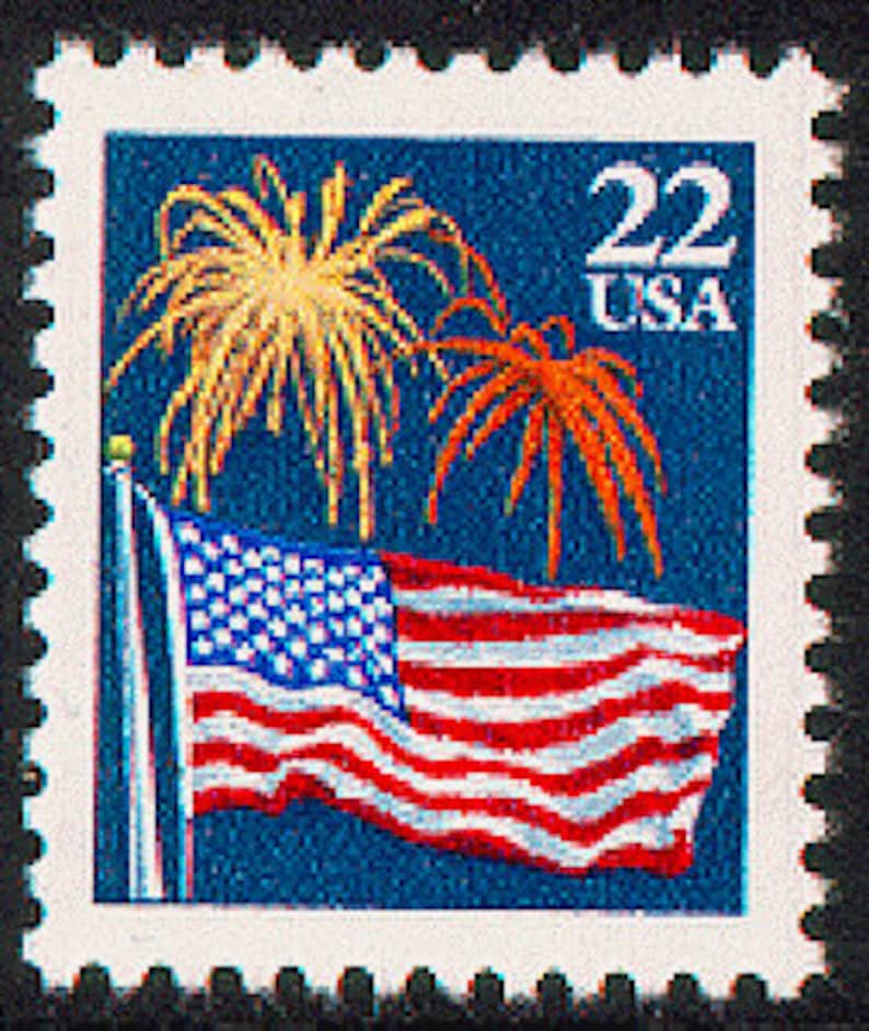 10x FIREWORKS & FLAG 4th of July 1987 22c Vintage Postage Stamps Free ...
