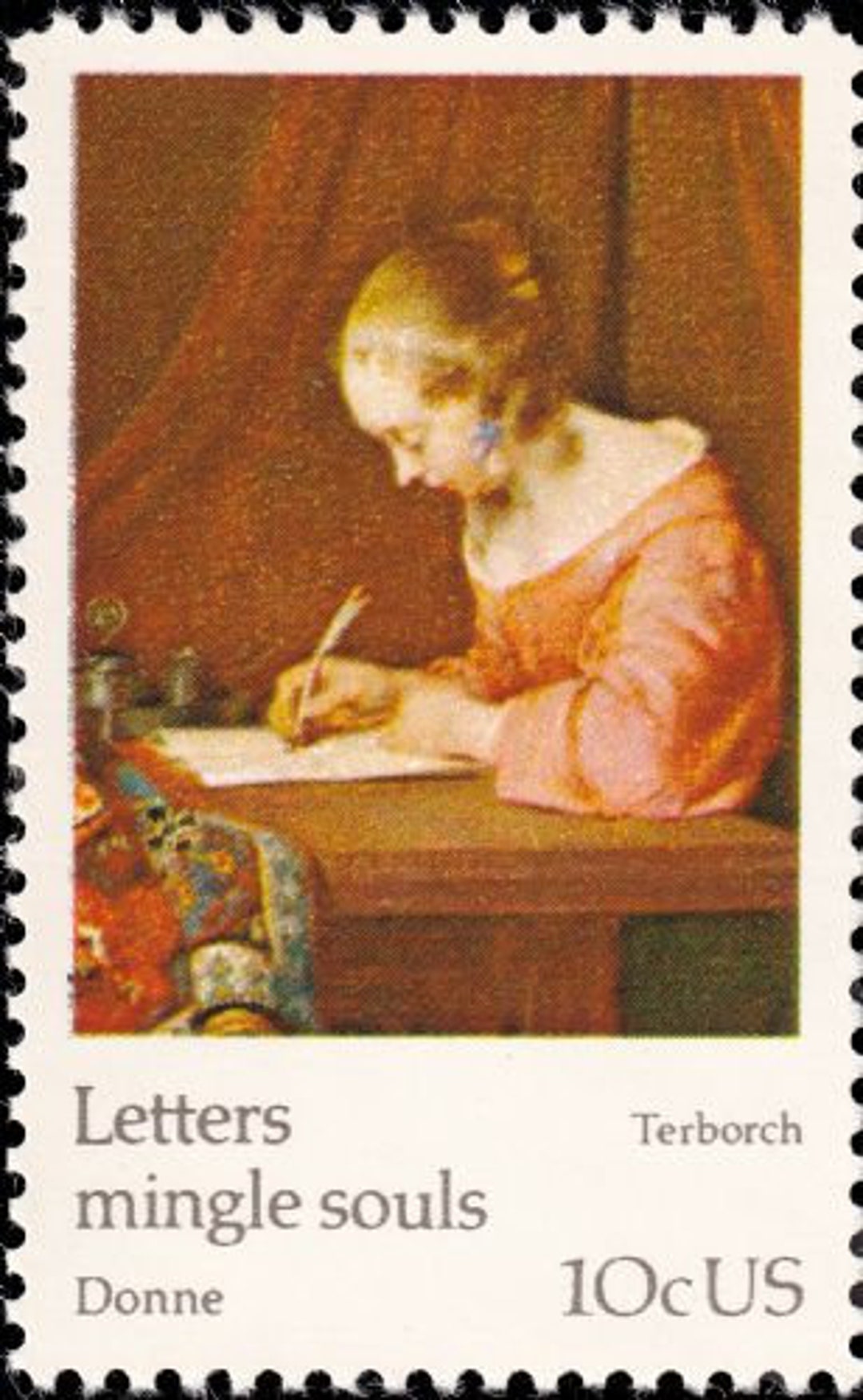 7x Lady Writing Letter TERBORCH PAINTING Postal Union 1974 10c Unused ...