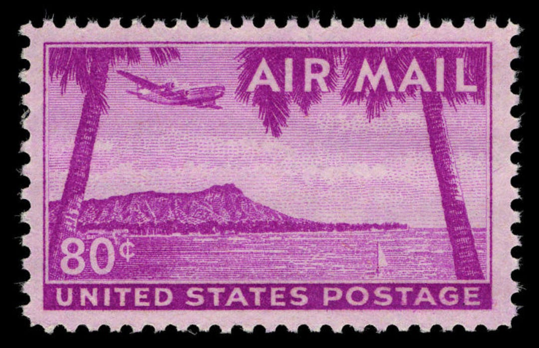 2x HAWAII DIAMOND HEAD Waikiki Honolulu Oahu 1952 80c Pink Unused ...