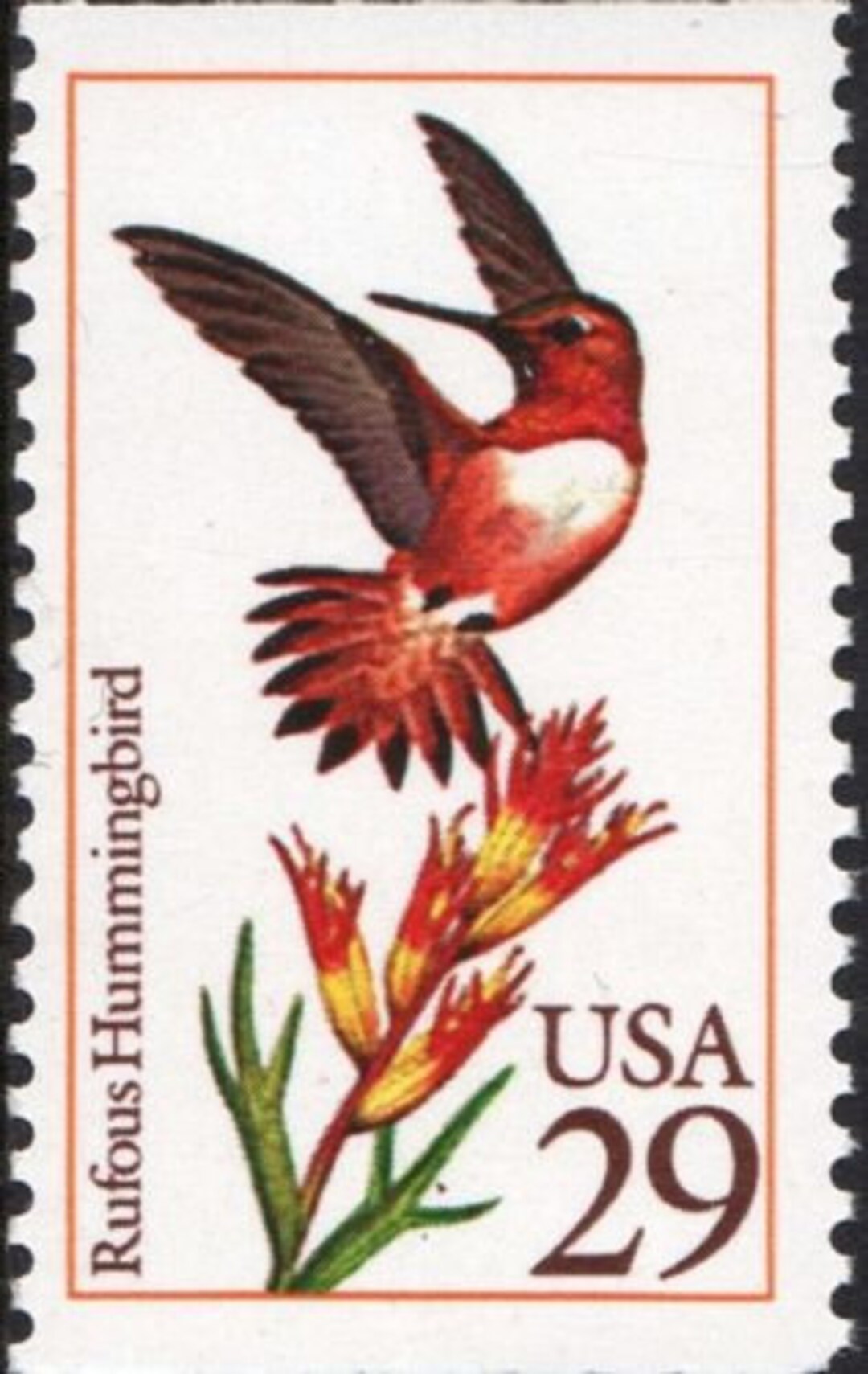 5x HUMMINGBIRD Rufous 1992 29c Postage Stamps. Free Shipping! Your #1 ...