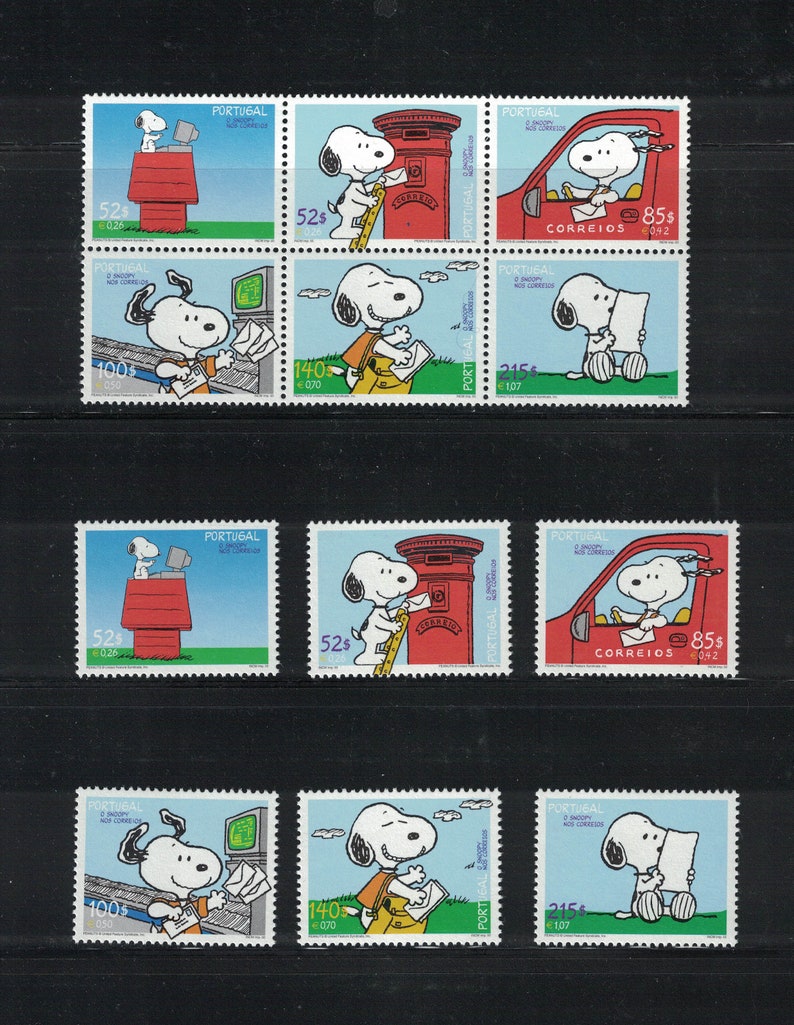 6 Diff SNOOPY Red Baron Peanuts Charlie Brown Cartoon COMICS 2000 ...