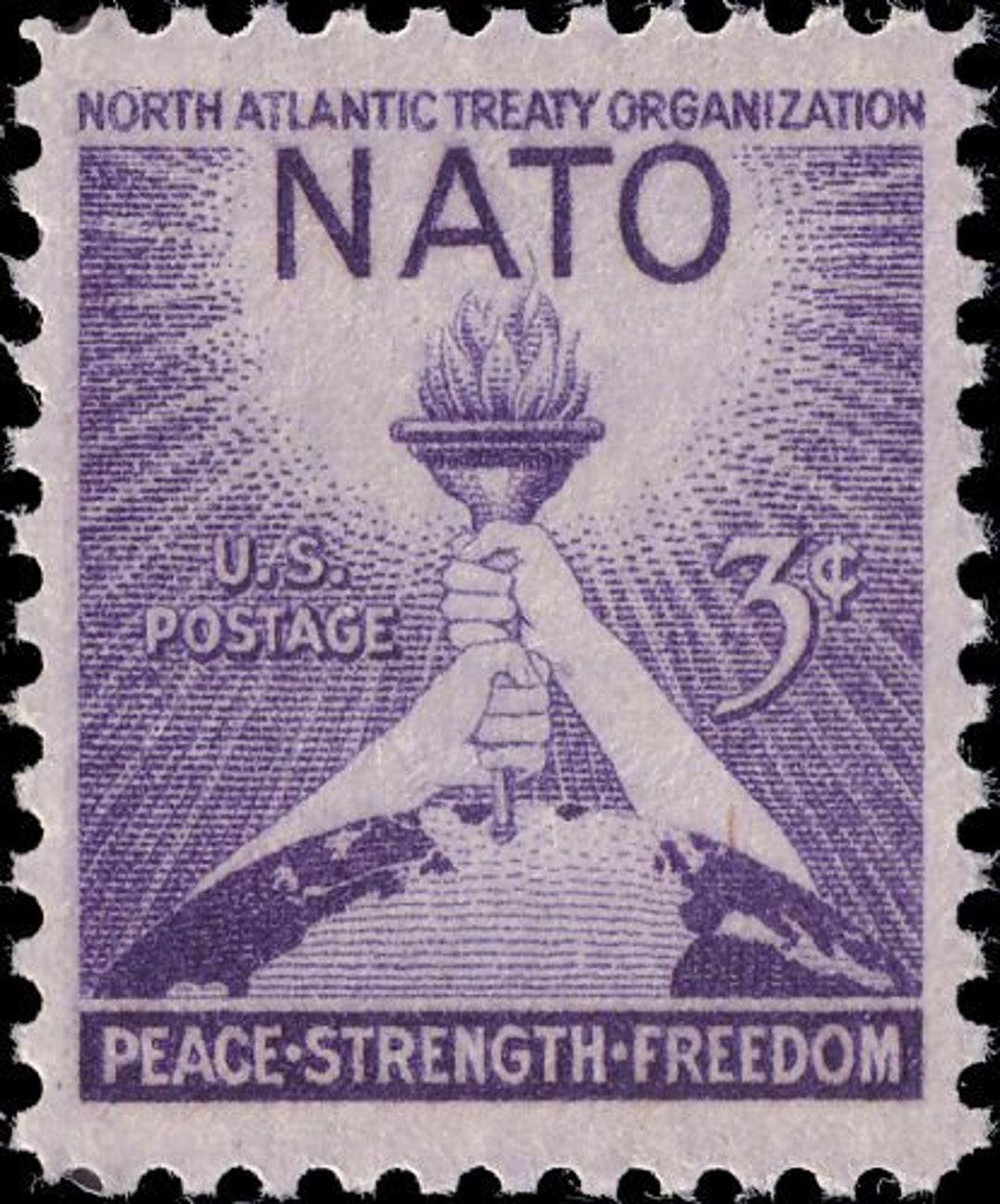 20x NATO 1952 Peace Strength Freedom 3c Purple Unused Postage Stamp ...