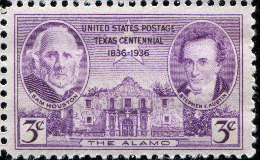 20x TEXAS Dallas Houston Austin San Antonio Alamo 1936 3c Purple Unused ...