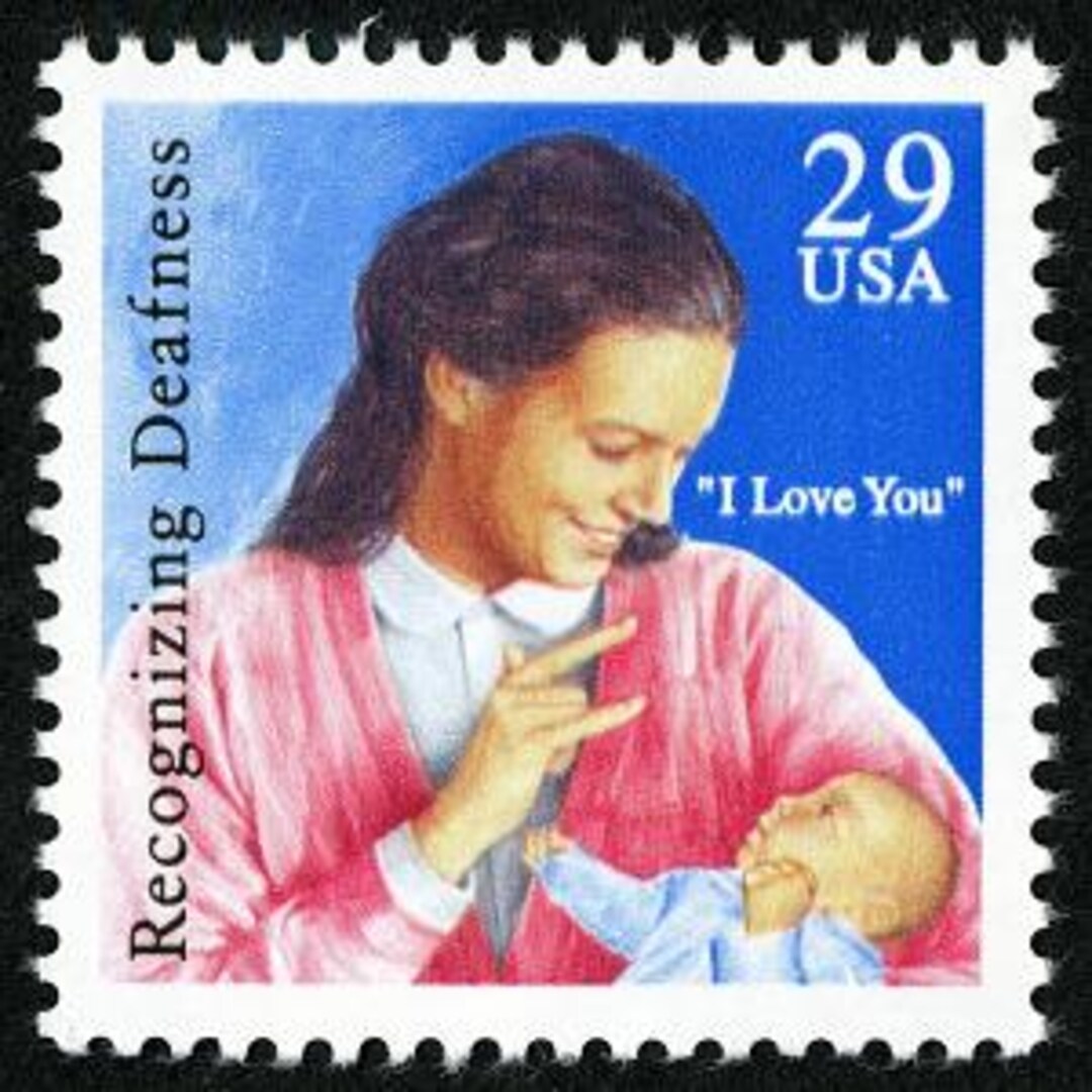 6x Baby Sign Language Deaf ASL Love You Baby Shower 1993 29c Unused ...