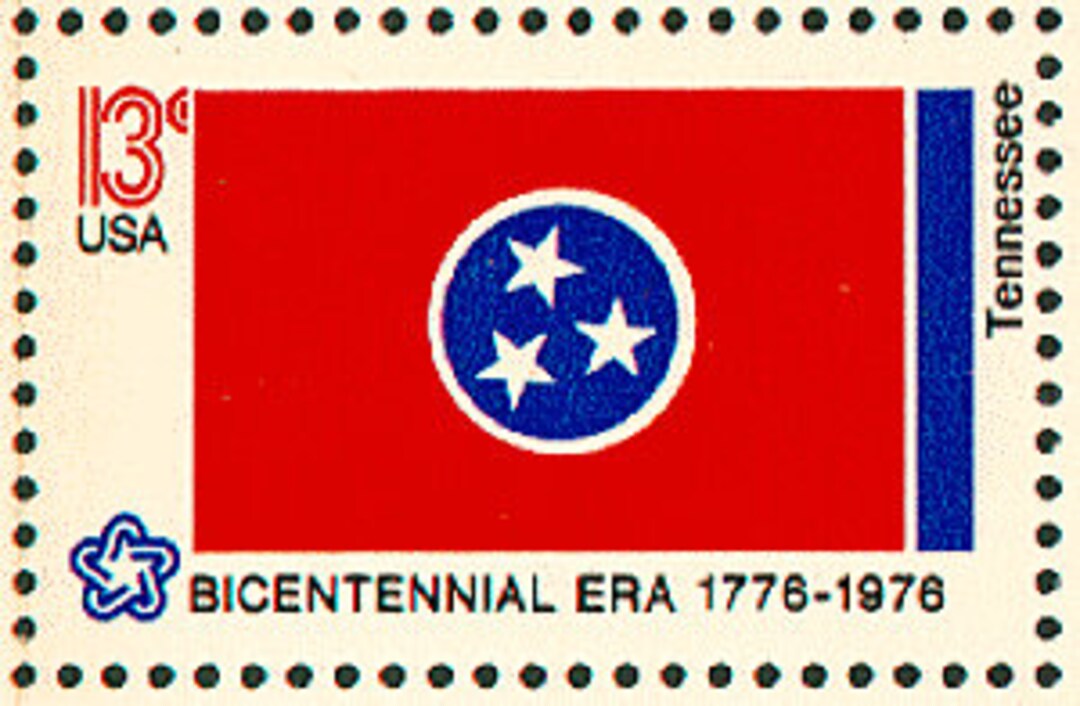 10x TENNESSEE FLAG Nashville 1976 13c Unused Vintage Postage Stamp Free ...