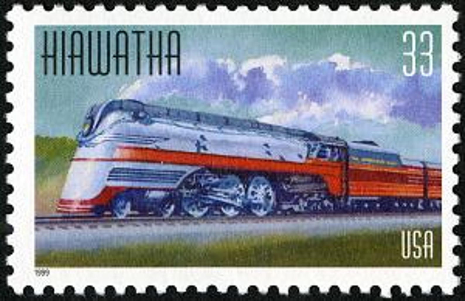 6x TRAINS HIAWATHA AMTRAK Chicago Steam Locomotive 1999 33c Unused ...