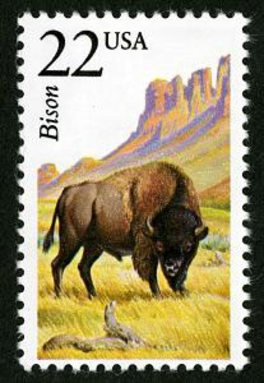 5x BISON BUFFALO Wyoming Alaska American Wildlife 1987 22c Unused ...