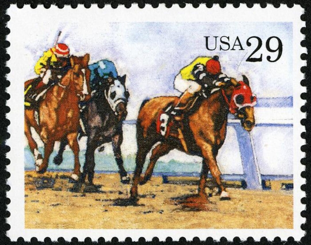 6x HORSE RACING Jockey 1993 29c Unused Postage Stamp Free Shipping! #1 ...
