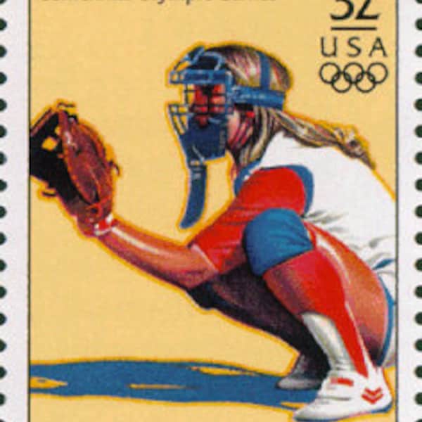 Softball Stamp - Etsy