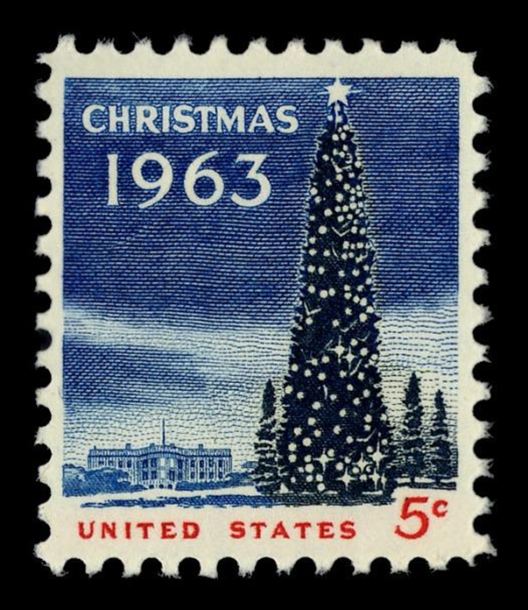 20x CHRISTMAS TREE 1963 NATIONAL Tree 5c Blue Unused Vintage Postage ...