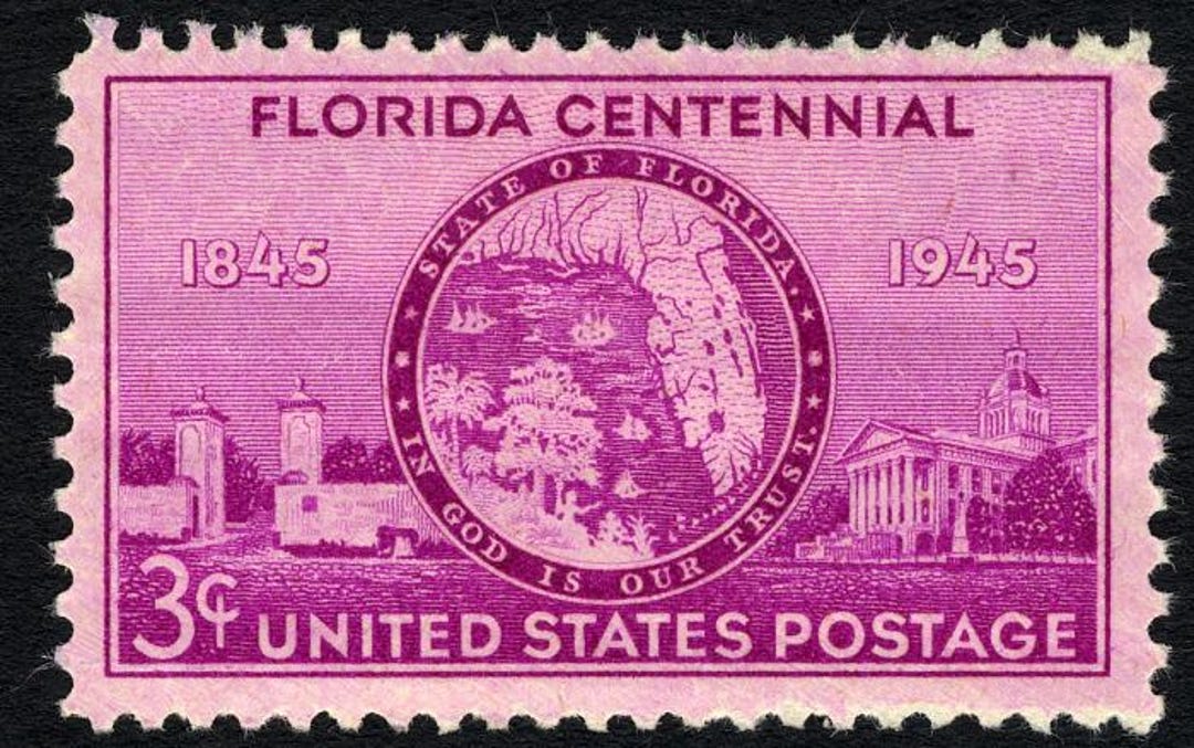 20x FLORIDA Miami Tampa Daytona Tallahassee 1945 3c Pink Unused Postage ...