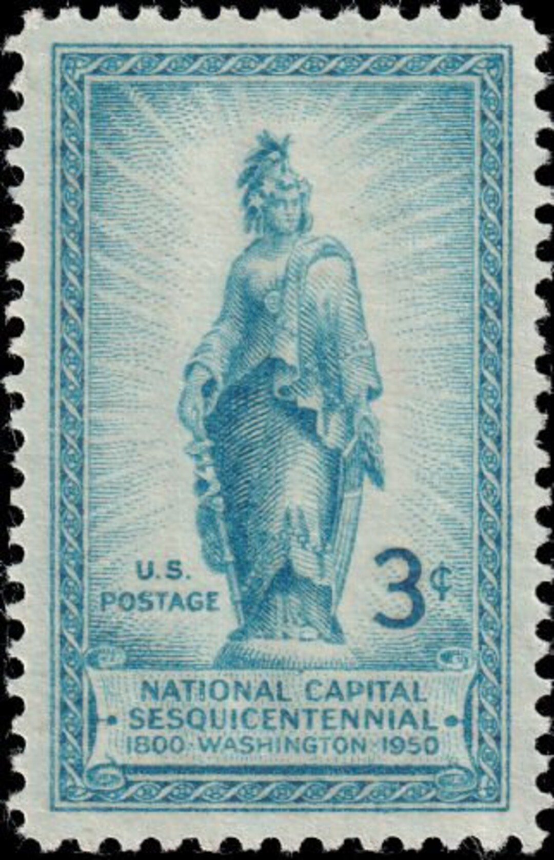 20x STATUE of FREEDOM Washington DC 1950 3c Blue Unused Postage Stamp ...