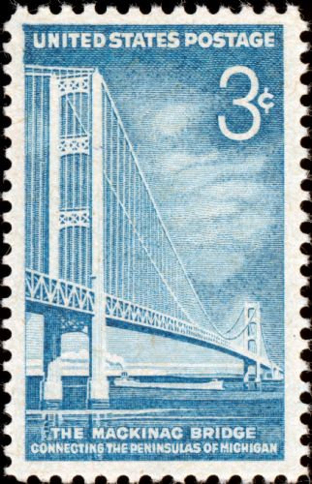 20x MACKINAC BRIDGE Michigan 1958 3c Blue Unused Vintage Postage Stamp ...