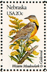 7x NEBRASKA State Bird & Flower Flora Fauna 1982 20c Unused Vintage ...