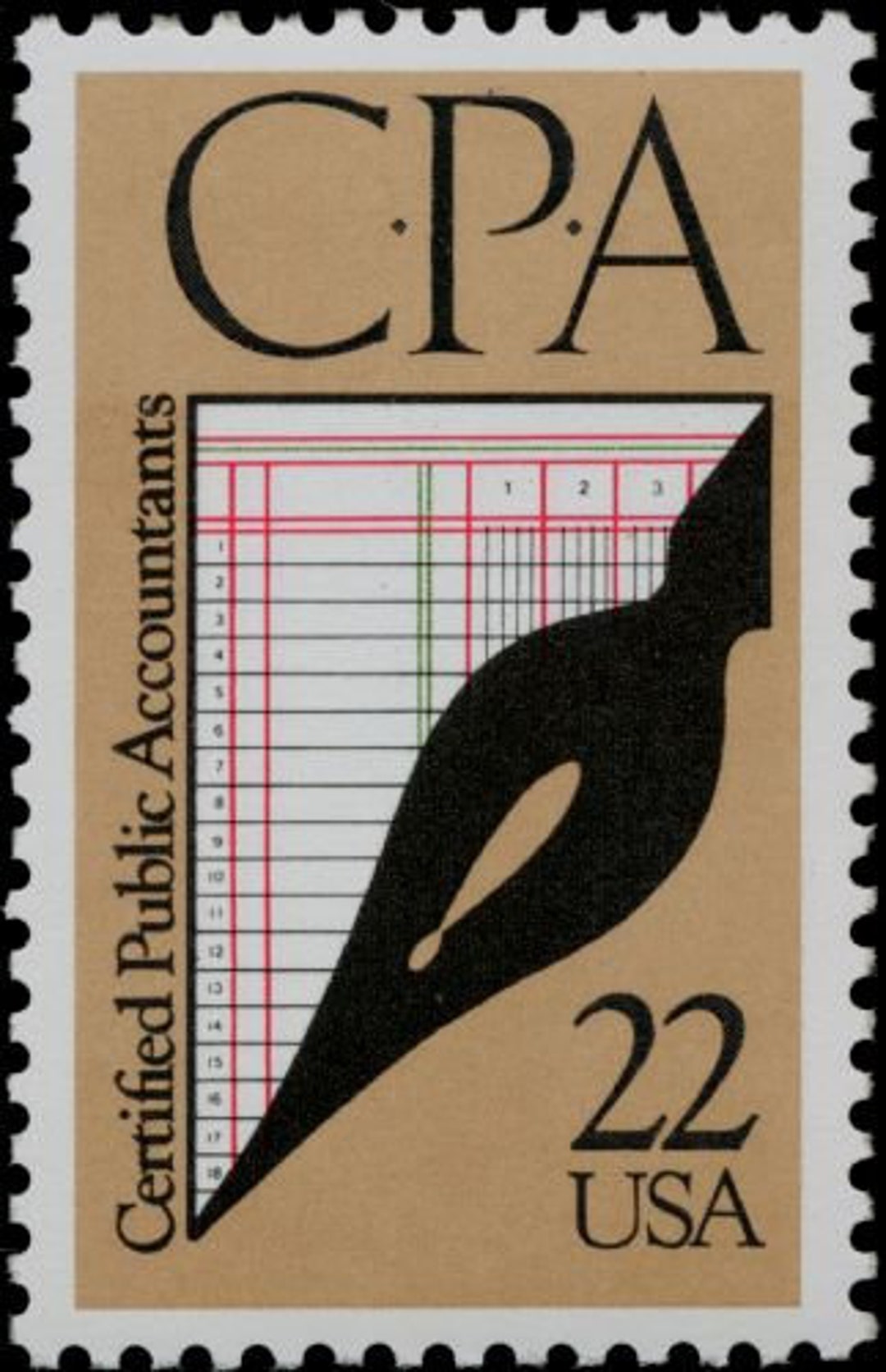 10x CPA Certified Public Accountants 1987 22c Vintage Postage Stamp ...