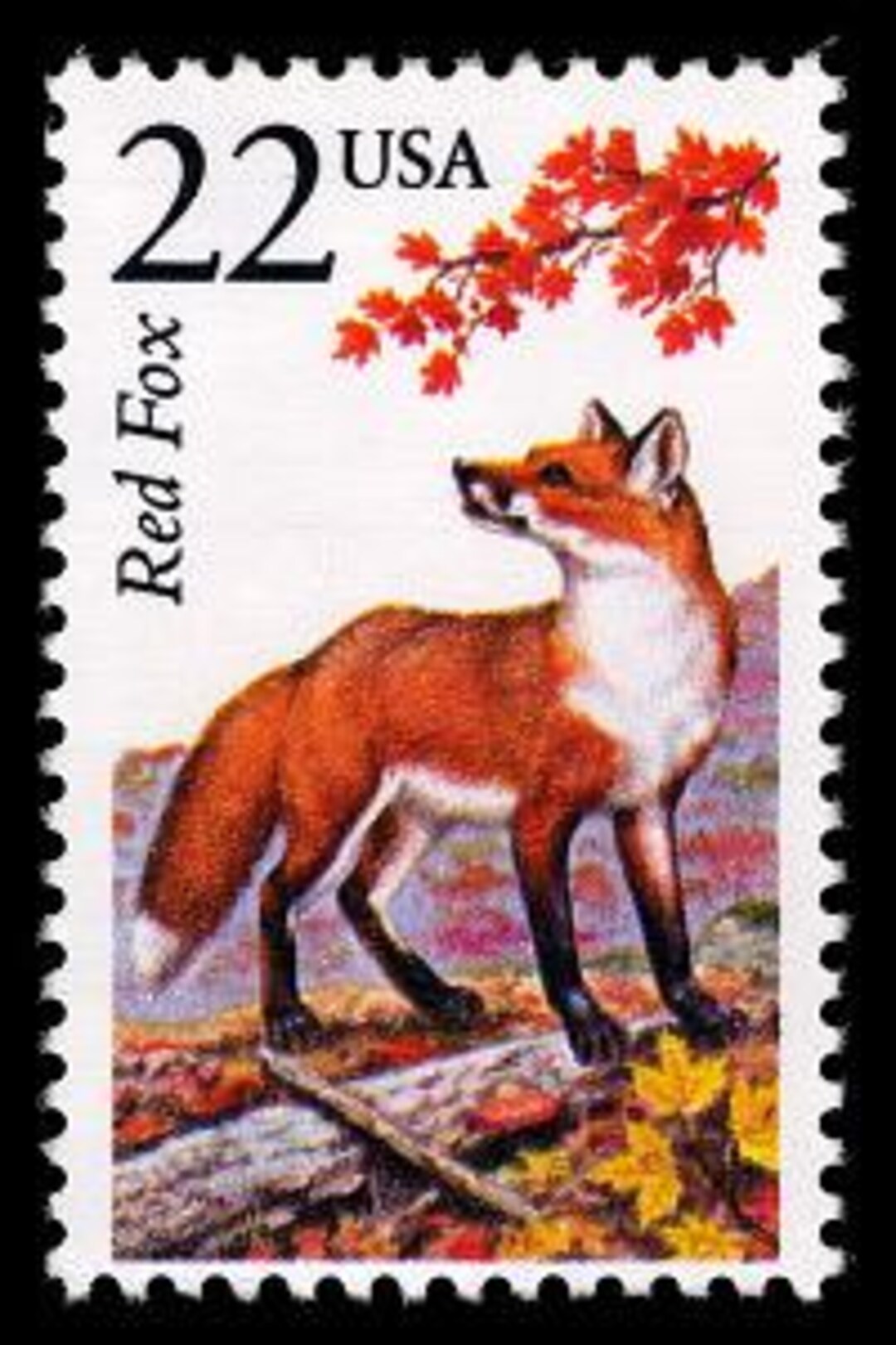 5x RED FOX American Wildlife 1987 22c Unused Postage Stamp Free ...