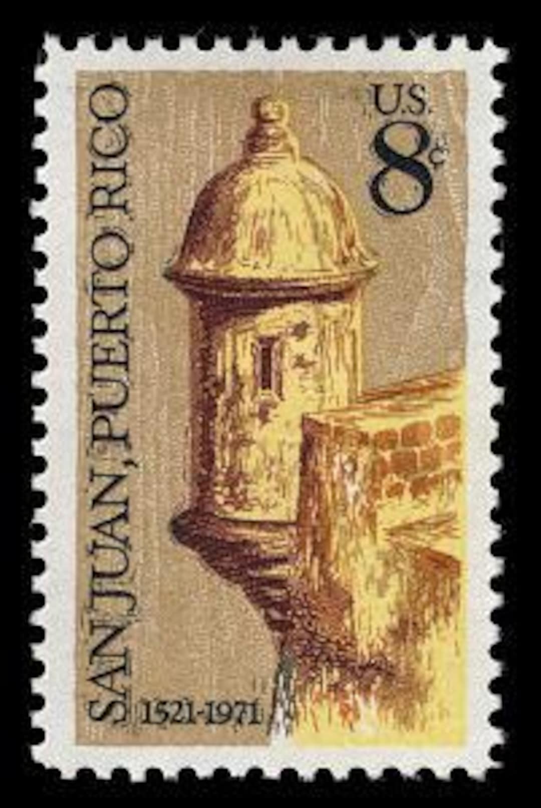 20x San Juan PUERTO RICO El Morro Castle 1971 8c Brown Postage Stamp ...