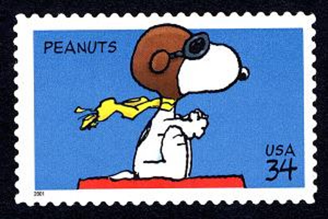 6x SNOOPY Peanuts Red Baron Charlie Brown Cartoon COMICS 2001 34c Blue ...