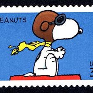 6x SNOOPY Peanuts Red Baron Charlie Brown Cartoon COMICS 2001 34c Blue ...
