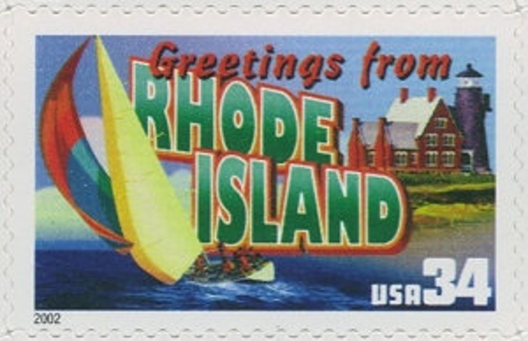 5x RHODE ISLAND 2002 34c Unused Vintage Postage Stamp. Greetings From ...
