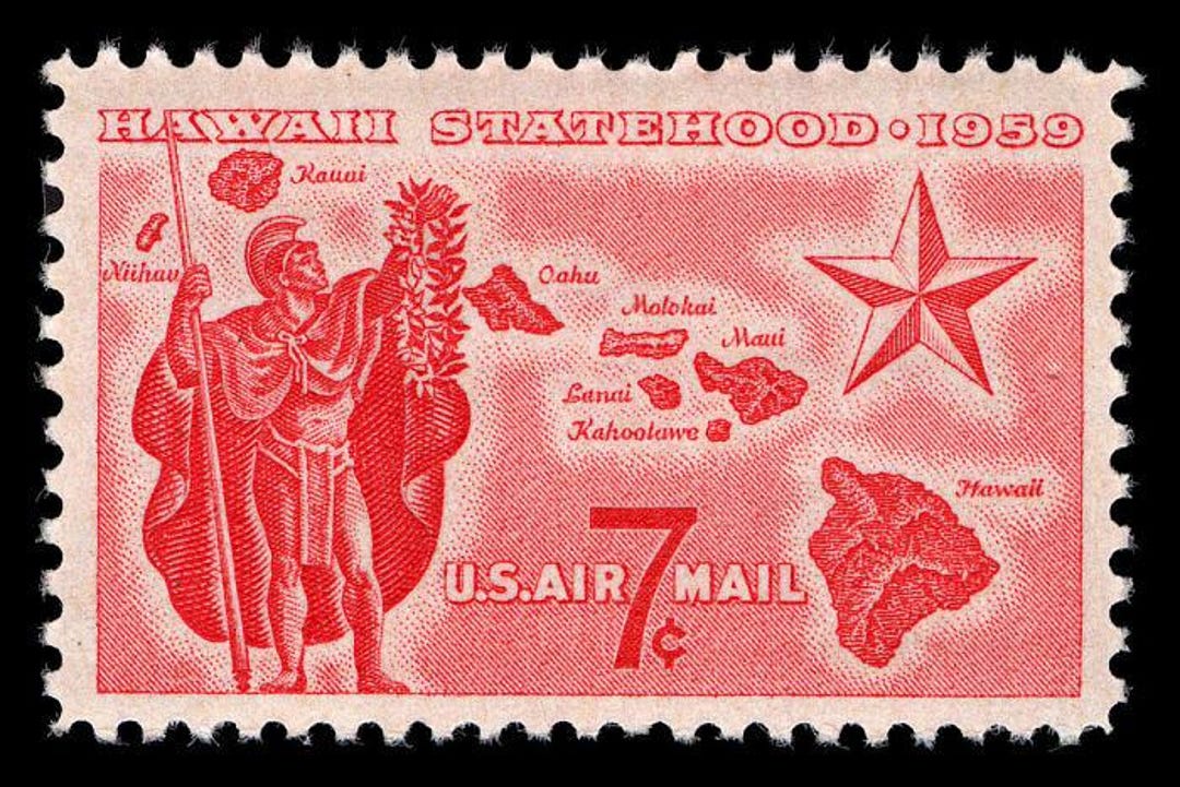 20x HAWAII STATEHOOD Honolulu Maui Aloha Mahalo 1959 7c Airmail Unused ...