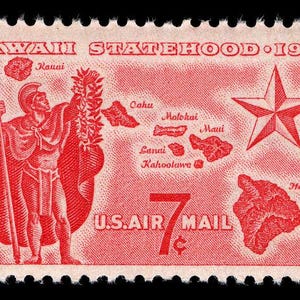 20x HAWAII STATEHOOD Honolulu Maui Aloha Mahalo 1959 7c Airmail Unused ...