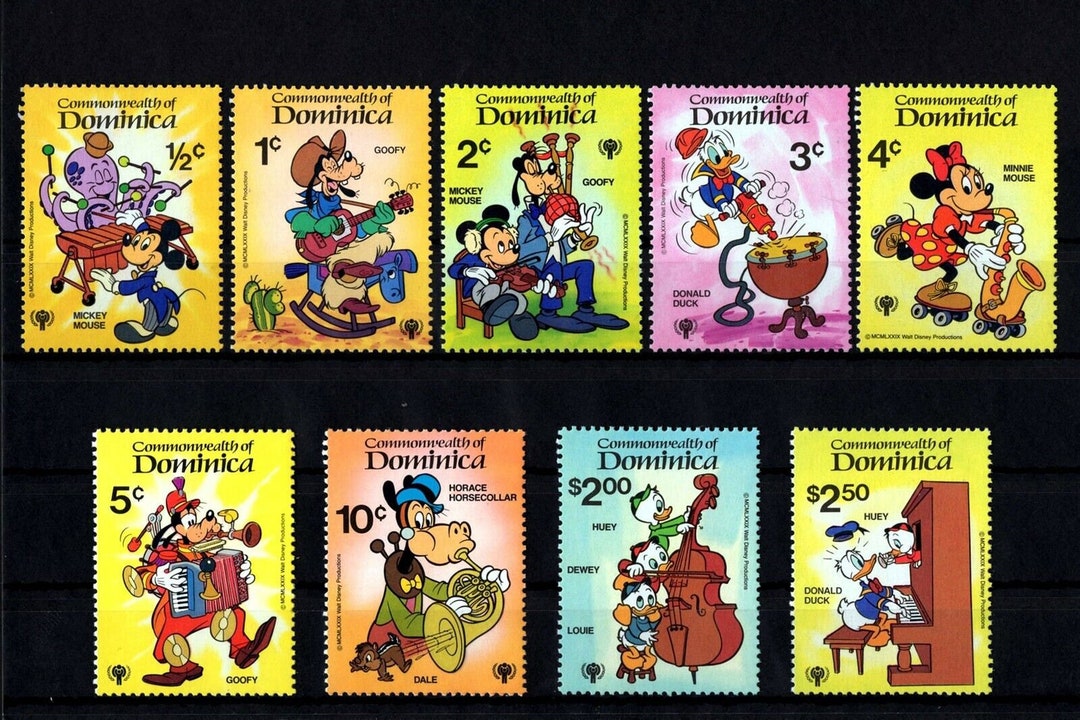 DISNEY Mickey Minnie Donald Duck Musical Instruments Dominica 1979 ...
