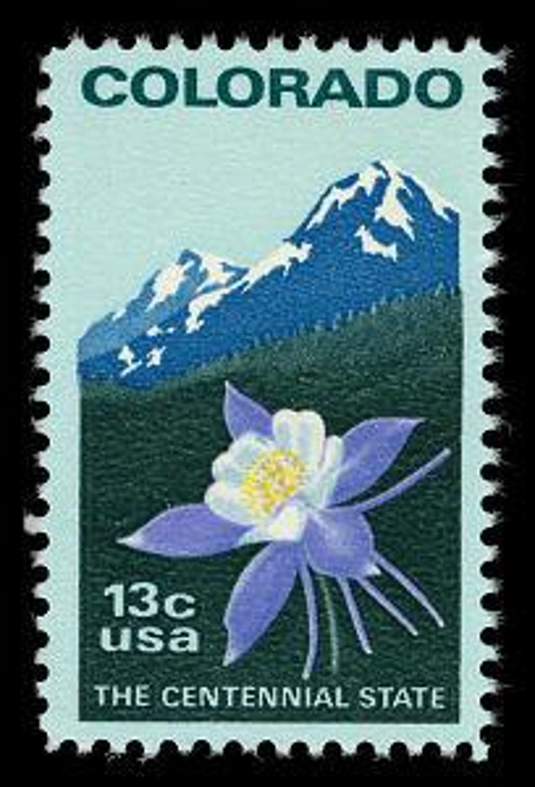 12x COLORADO Columbine Flower Rocky Mountains 1977 13c Blue Unused ...