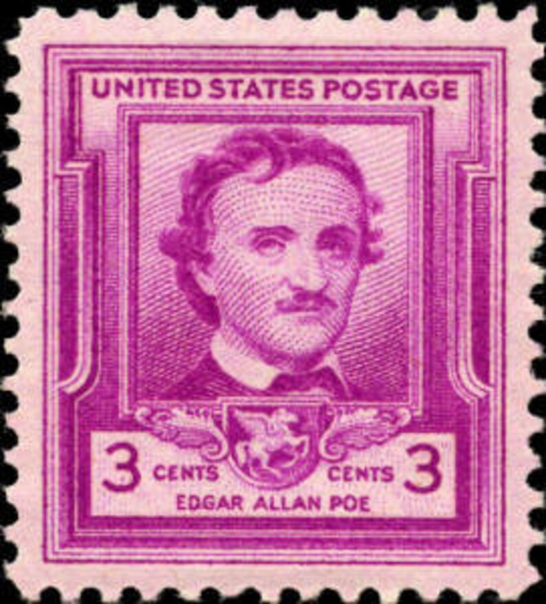 20x EDGAR ALLAN POE Author Poet Critic 1949 3c Pink Unused Postage ...