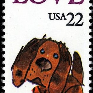 20x LOVE Puppy 1986 22c Unused Vintage Postage Stamps Wedding ...