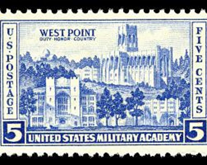 10x WEST POINT US Army Military Academy New York Unused 1936 5c Blue ...