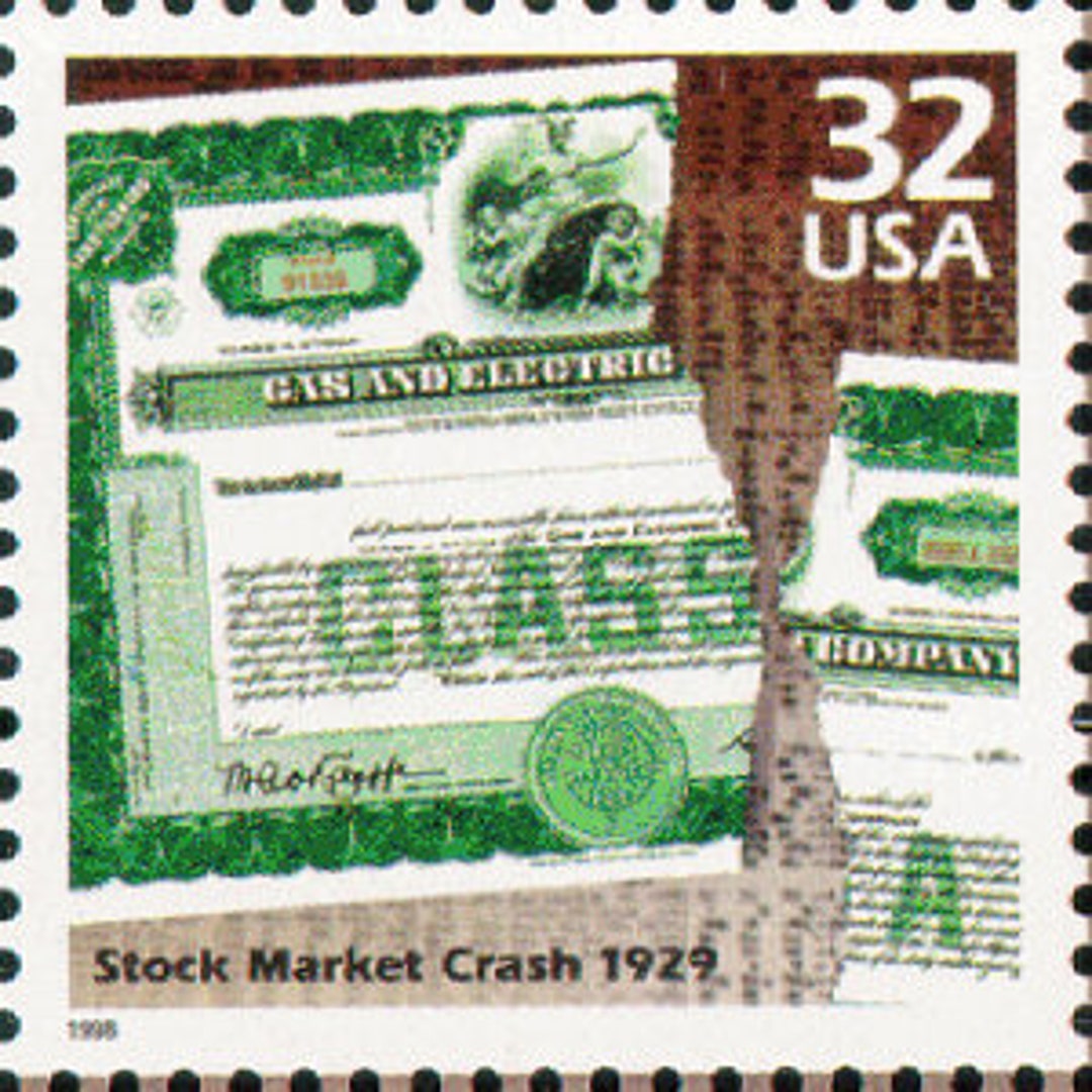 5x STOCK MARKET CRASH 1929 Depression 1998 32c Unused Postage Stamp ...