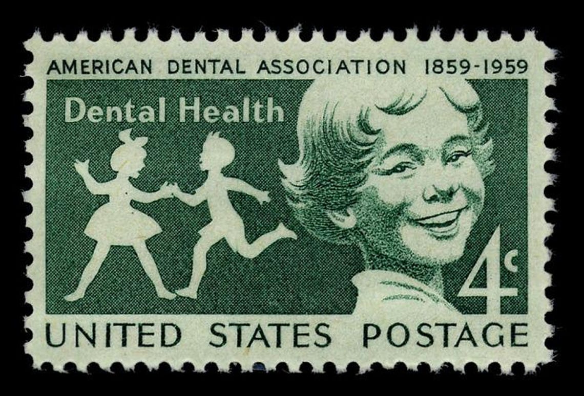 20x DENTAL HEALTH Dentists Dentistry Teeth 1959 4c Green Unused Postage ...