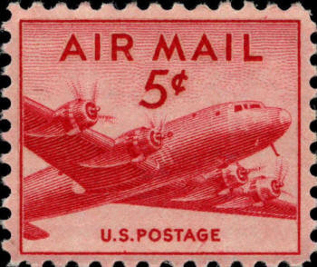 20x SKYMASTER DC-4 Airplane Aviation Pilots 1947 5c Red Airmail Unused ...