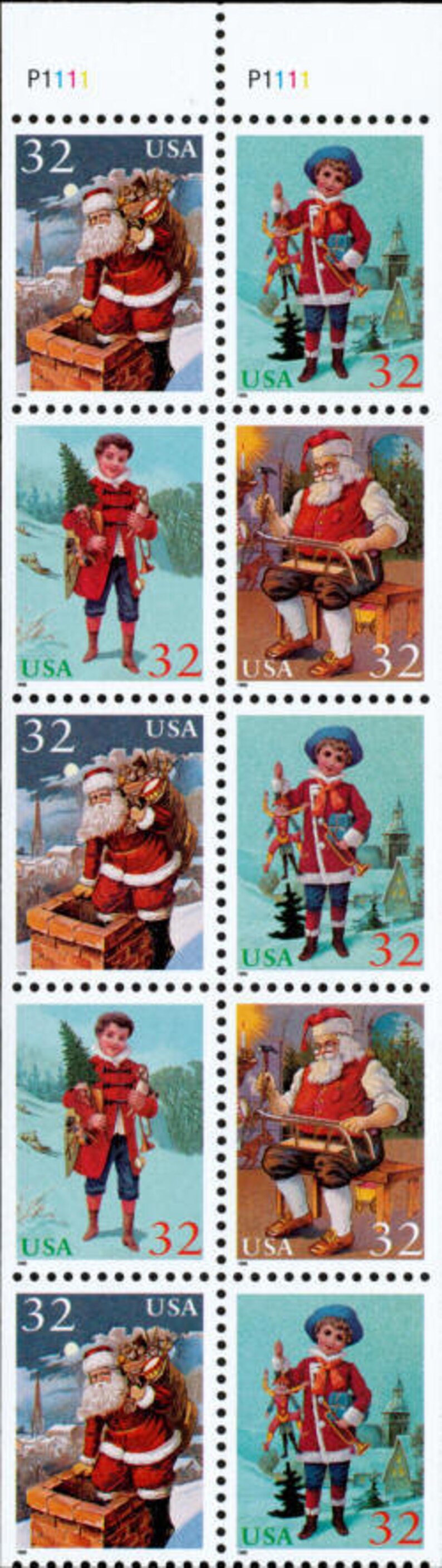 8x CHRISTMAS 1995 Victorian SANTA CLAUS 4 Diff 32c Unused Vintage ...