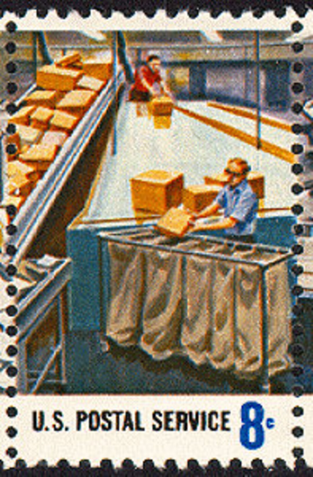 10x USPS POST OFFICE Parcel Sorting 1973 8c Unused Postage Stamp Free ...